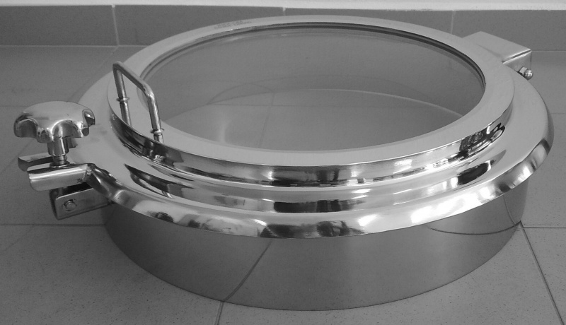 Netlakový průlez nerezovýse skleněným průhledem DN500 | IndCom.cz